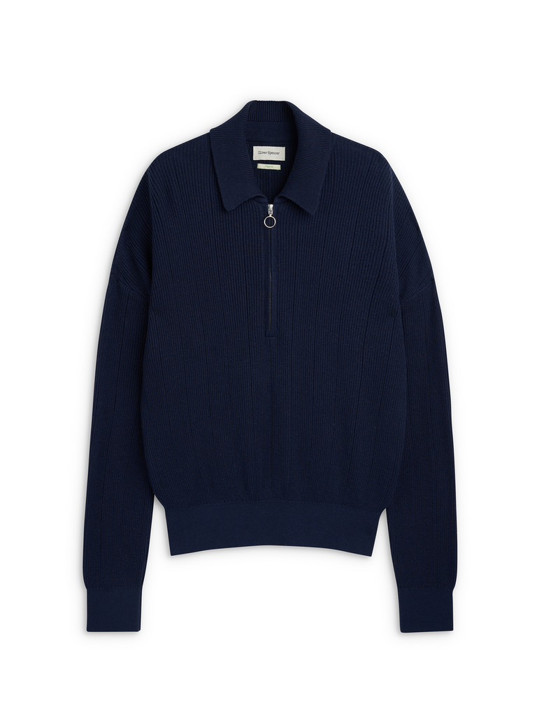 Brice Half Zip Jumper Overton Navy – Oliver Spencer