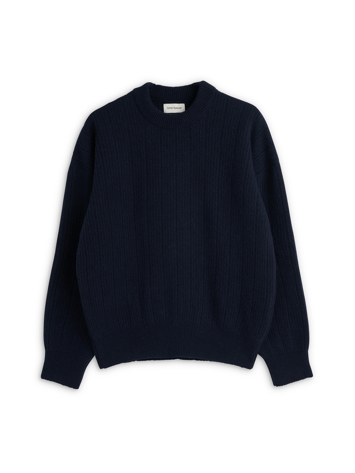 Men's Navy Extrafine Wool Crew Neck Jumper – Oliver Spencer