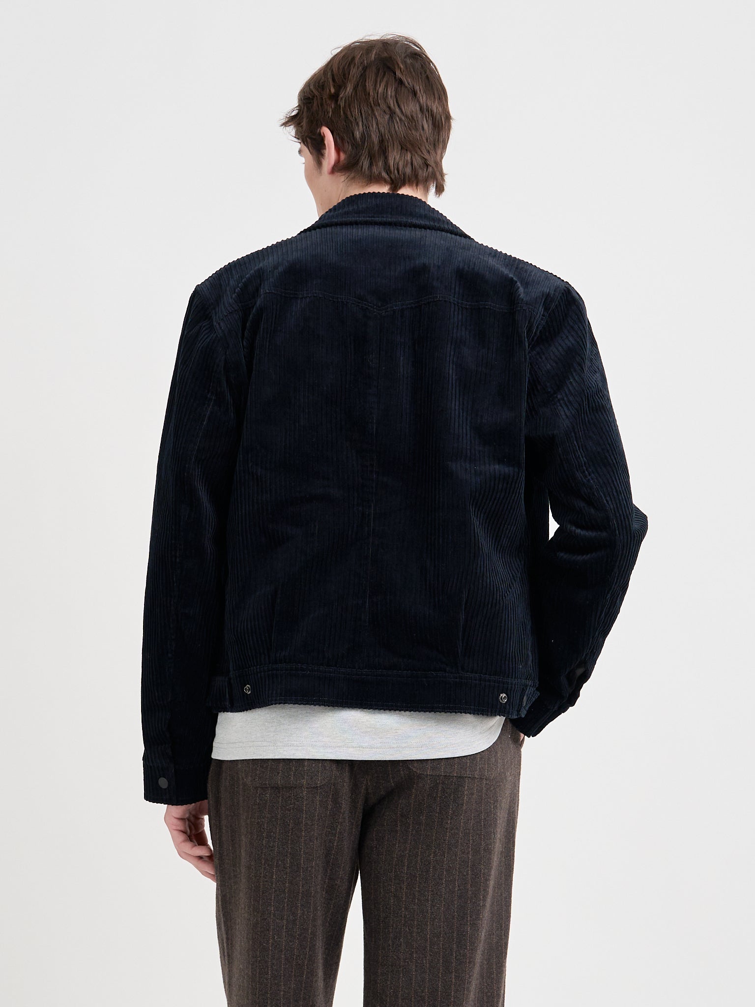 Men's Midnight Navy Cotton Corduroy Trucker Jacket – Oliver Spencer